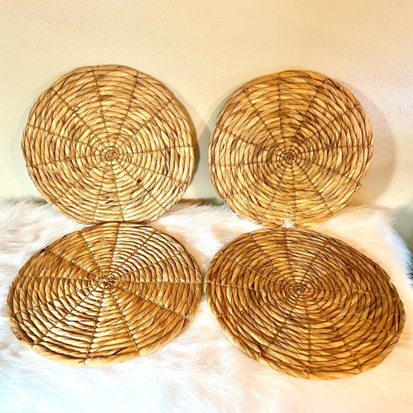 Dining | 4 Wicker Rattan Plate Chargers | Poshmark